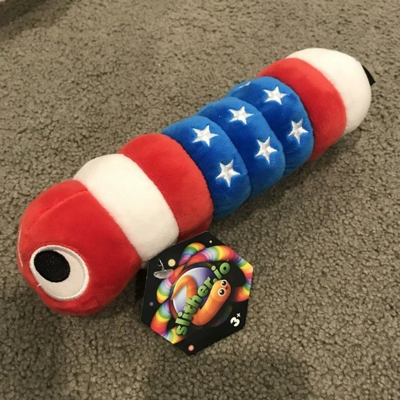 Bonkers | Toys | Slitherio 8 Plush Worm Stuffed Animal Patriotic Red ...